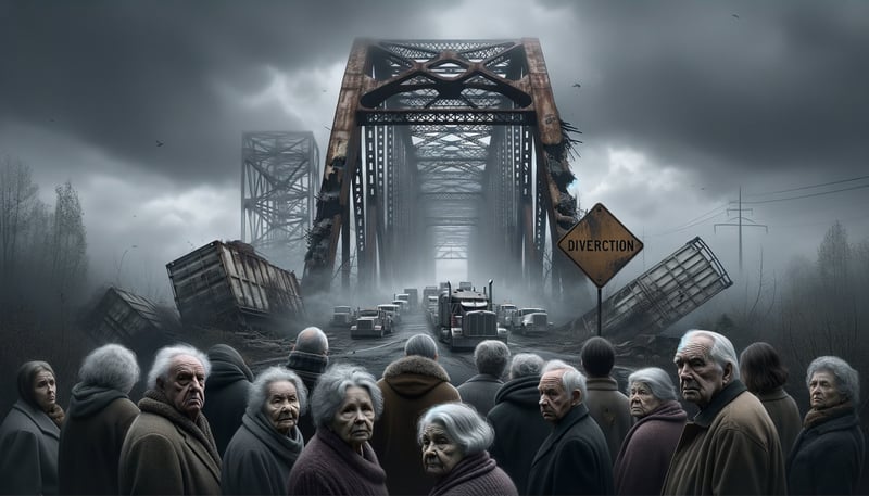 Alarmierender Zustand der Köhlbrandbrücke: Symbol maroder deutscher ...